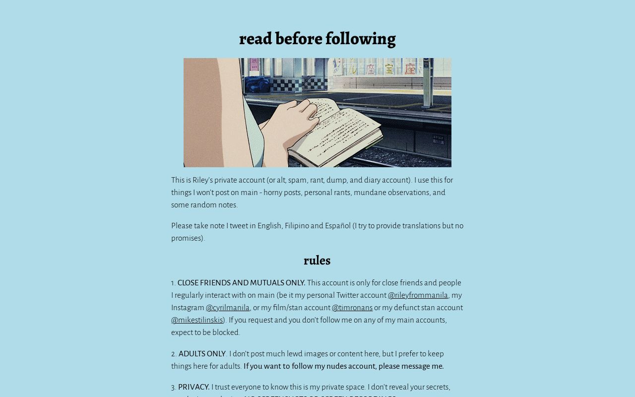 read before following